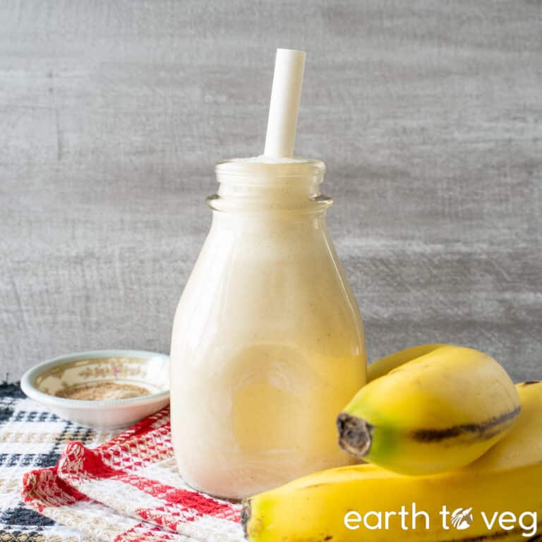 Banana Licuado (Easy Creamy Mexican Smoothie) - Earth to Veg