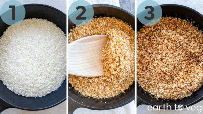 Skillet Toasted Coconut (Shredded or Flaked) - Earth to Veg