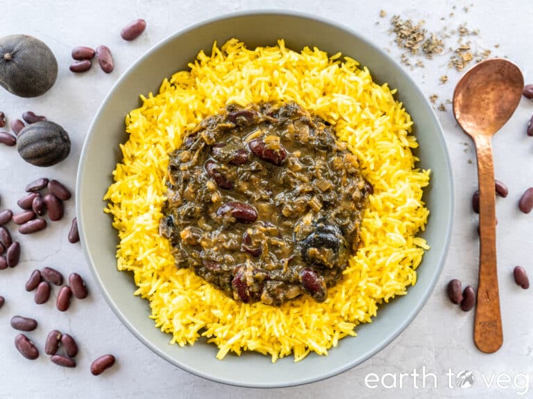 Vegetarian Ghormeh Sabzi (Persian Herb Stew) - Earth to Veg