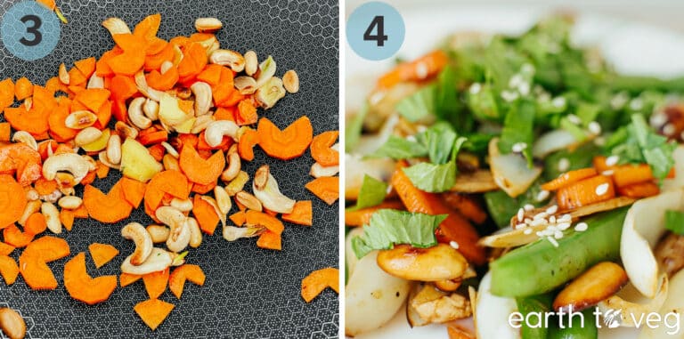 Stir Fried Lily Bulbs with Cashews and Snow Peas - Earth to Veg