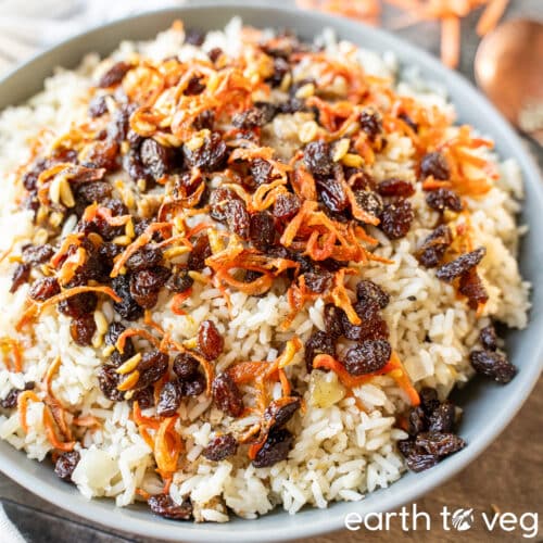 Vegetarian Kabuli Pulao (Afghan Rice) - Earth to Veg
