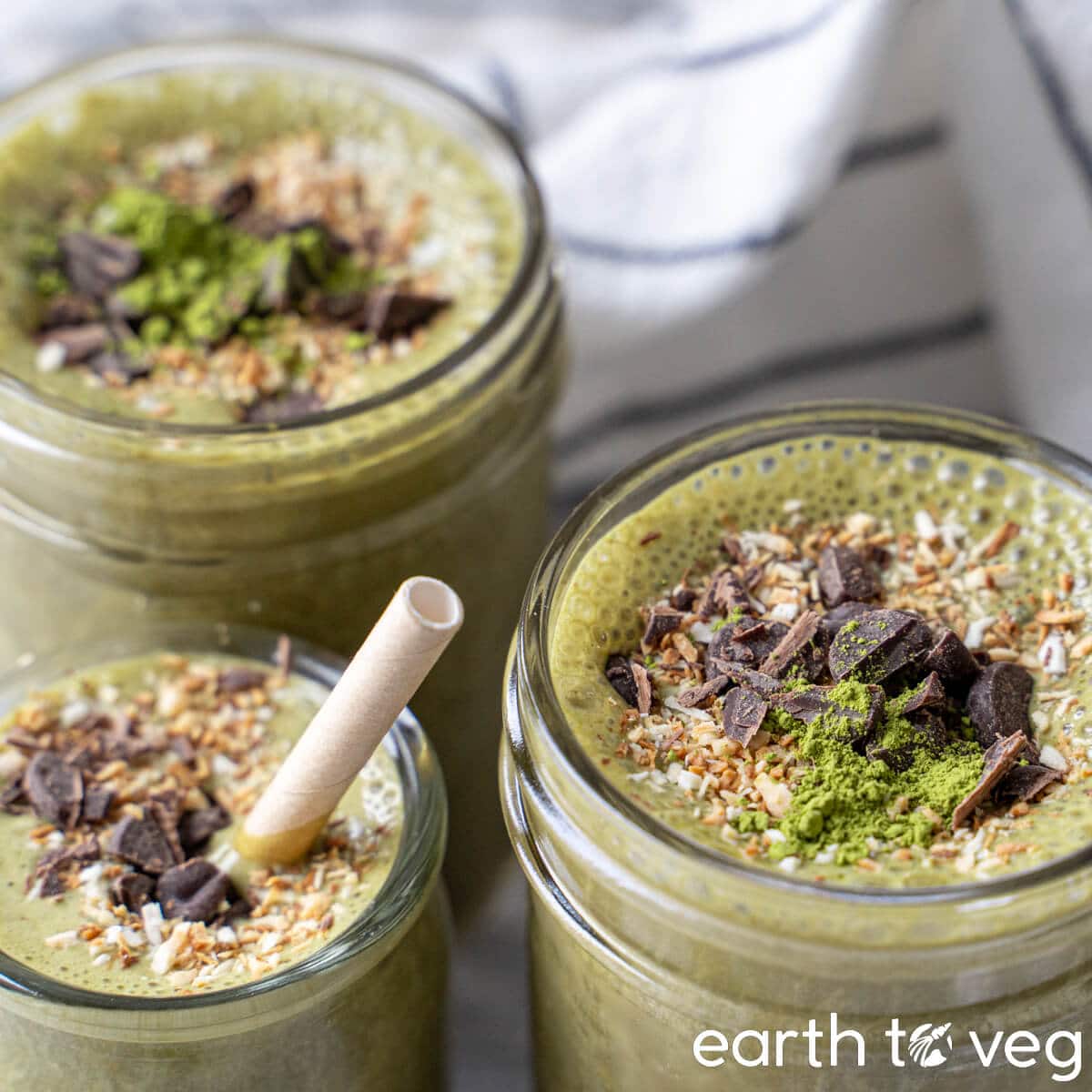 Chocolate Matcha Protein Shake - Earth to Veg
