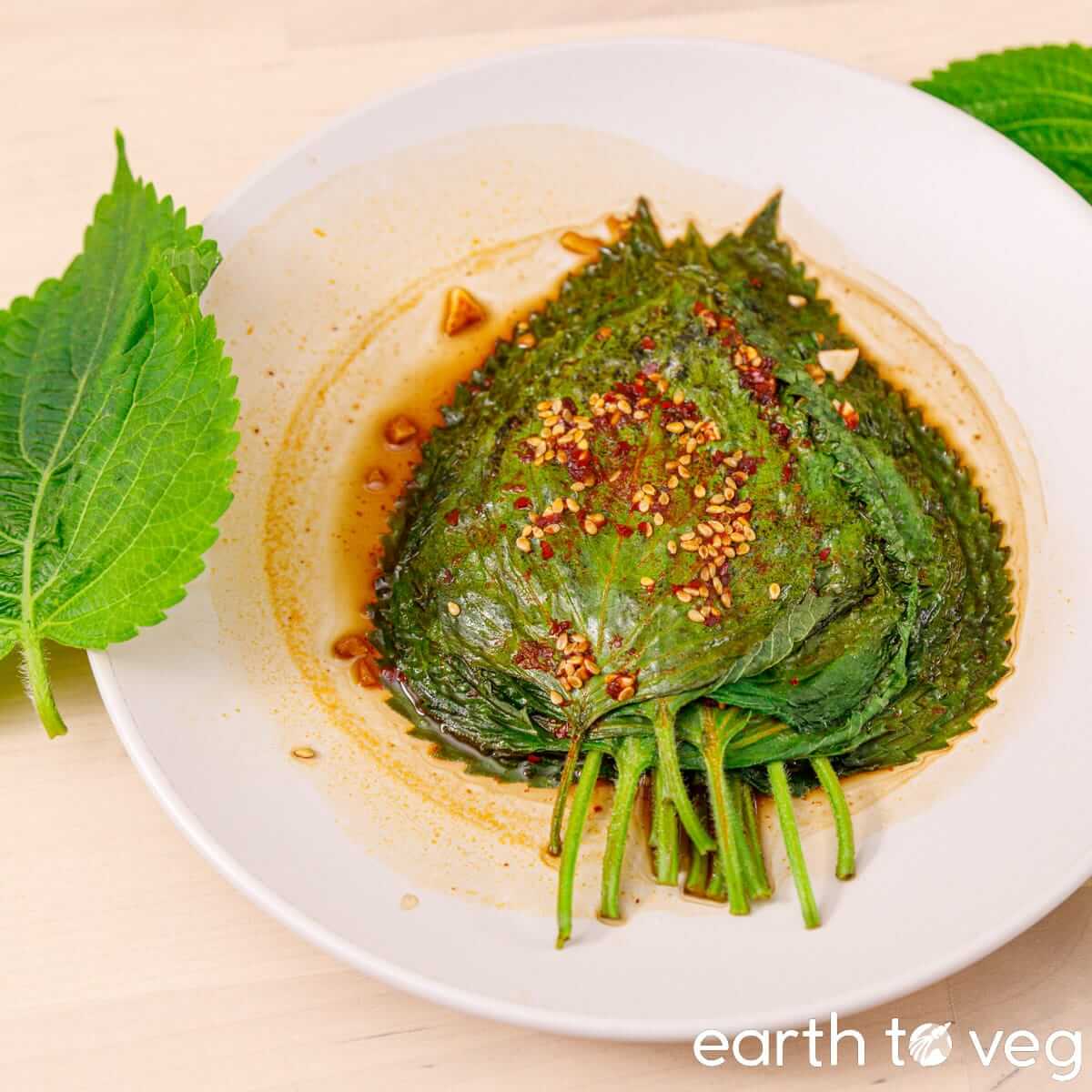 Kkaennip Jjim (Korean Perilla Leaves Recipe) - Earth to Veg